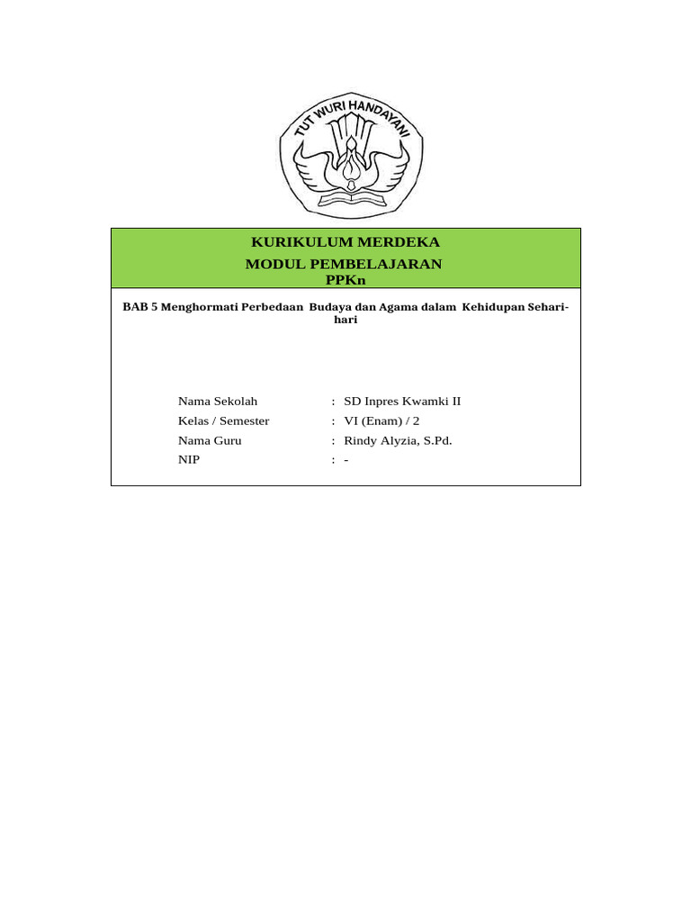 Modul PPKN Bab 5 Semester 2 Kelas 6 | PDF