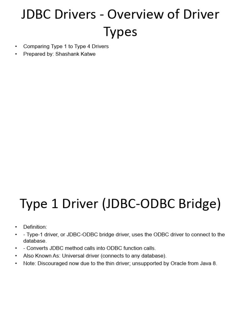 JDBC Drivers Presentation Updated-1 | PDF