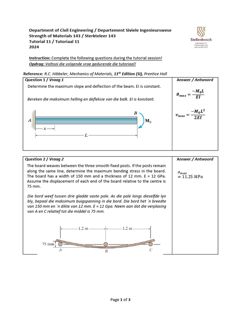 Tut 11 | PDF | Physical Sciences | Continuum Mechanics