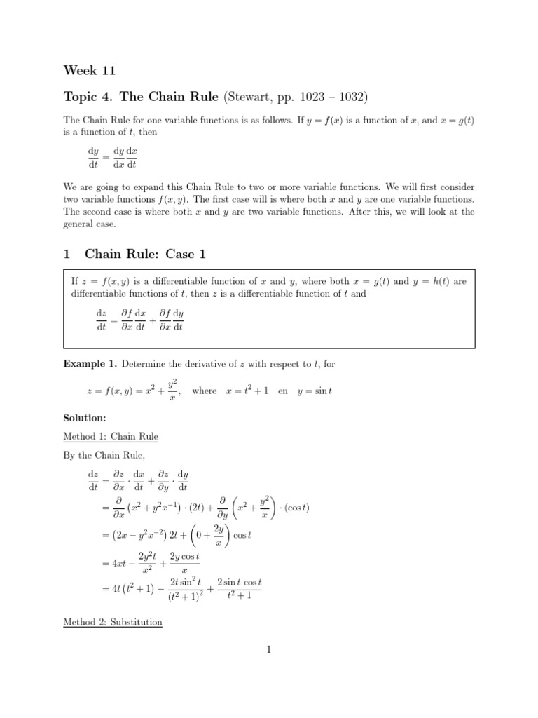 Week 11.4E The Chain Rule | PDF | Derivative | Mathematical Analysis