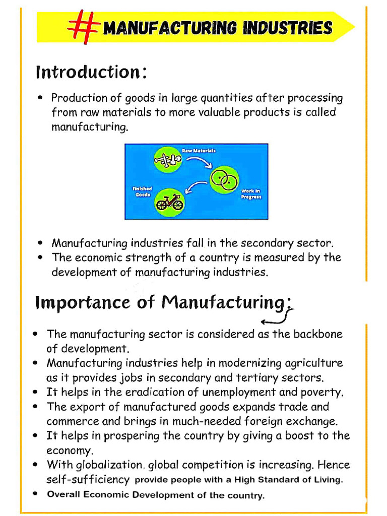 Manufacturing Industries Class 10th CH 6 | PDF