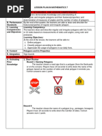 Grade 7 Mathematics: Polygons Lesson Plan | PDF | Polygon | Circle