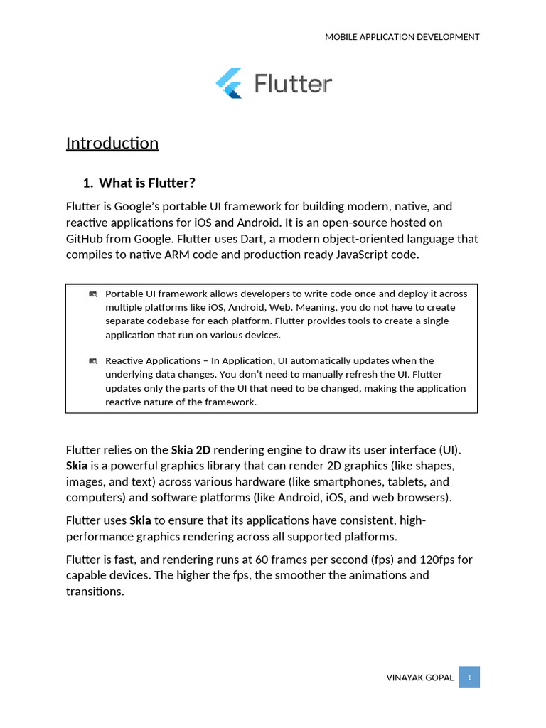Flutter Mobile App Development Guide | PDF | Mobile App | Application Software
