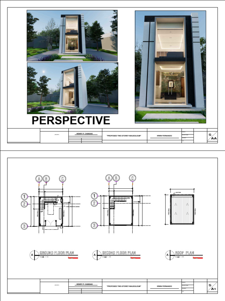 Proposed Two-Storey Mausoleum Plans | PDF | Civil Engineering ...