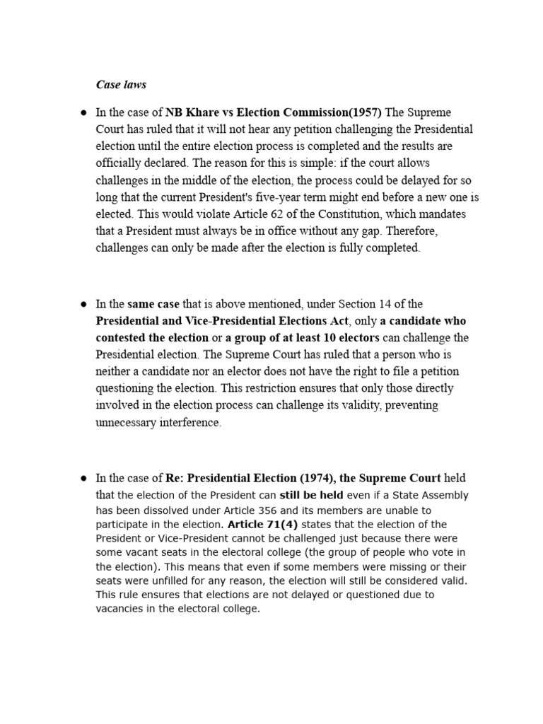 Supreme Court Case Law on Elections and Pardons | PDF | Pardon ...