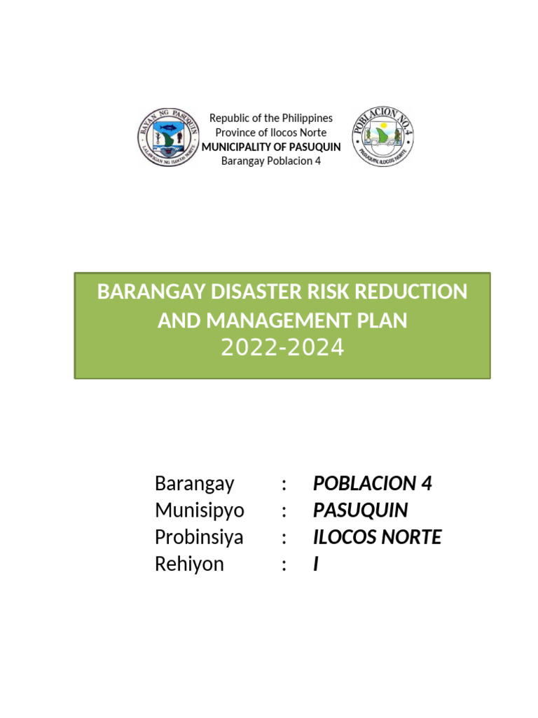 Pob 2 - Pob. 4 2022 BDRRM Plan | PDF