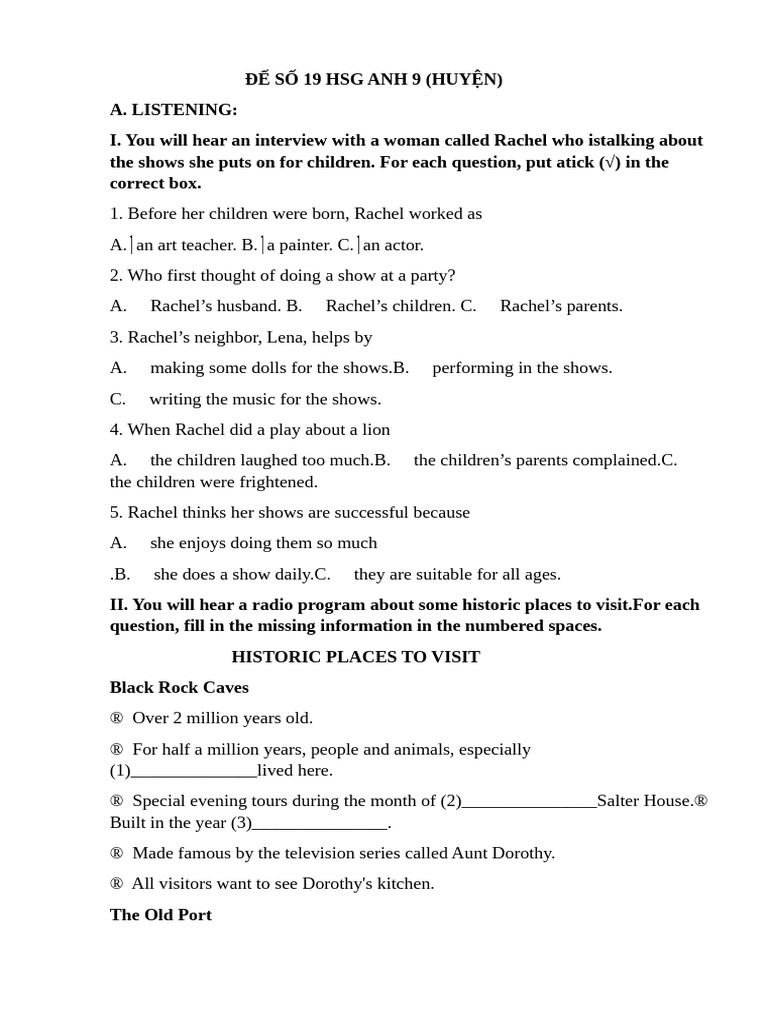 Đế Số 19 Hsg Anh 9 | PDF | Vitamin | Vitamin C