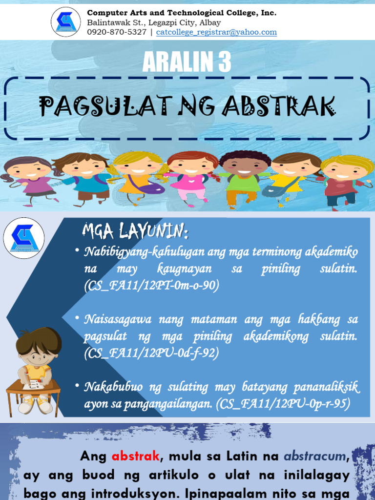 FPL Aralin 3 Pagsulat NG Abstrak 1 | PDF
