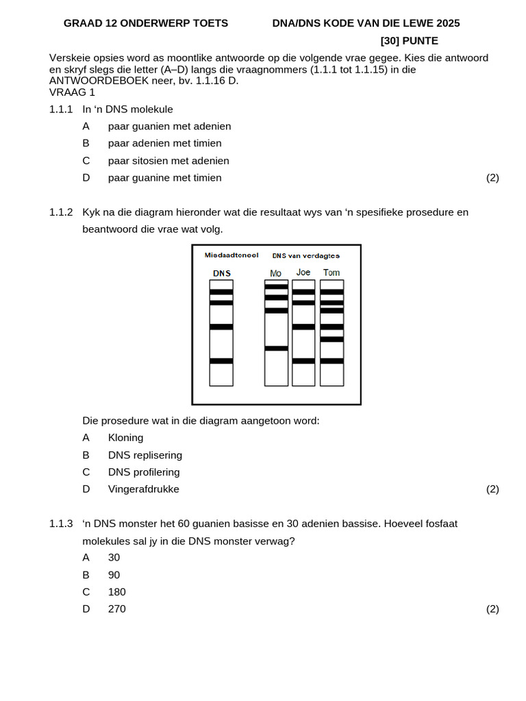 Lewens Toets 1 | PDF