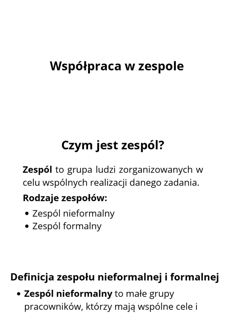 Współpraca W Zespole | PDF