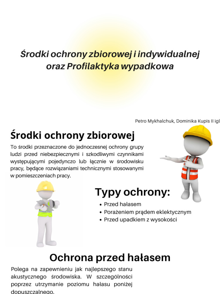 Prezentacja Środki Ochrony Zbiorowej I IndywidualnejProfilaktyka ...