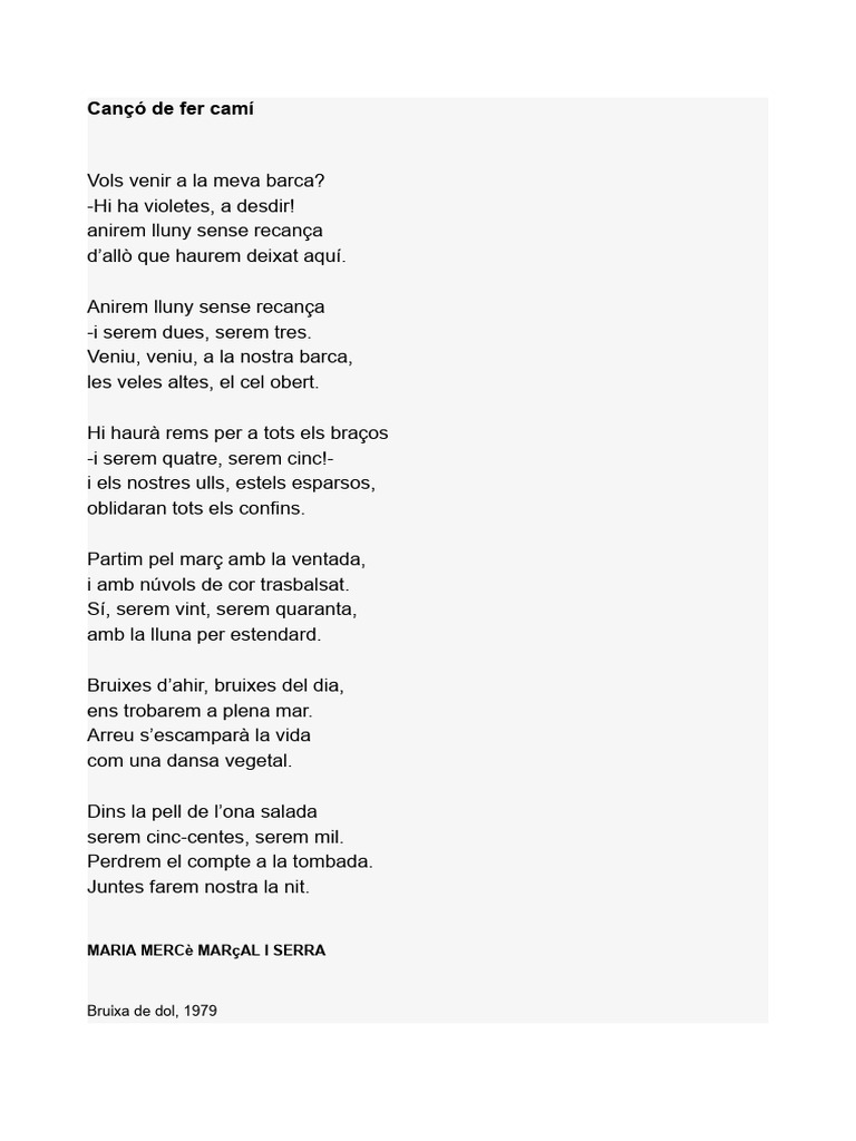 Poemes Maria Mercè Marçal | PDF