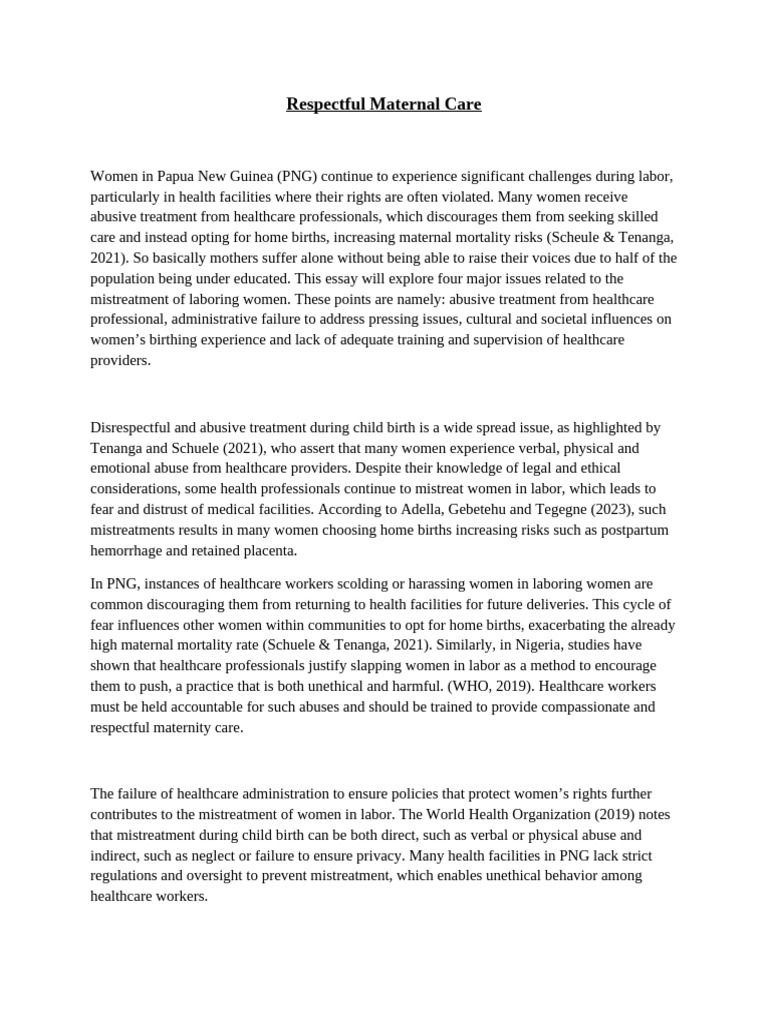 Respectful Maternal Care | PDF | Health Care | Childbirth