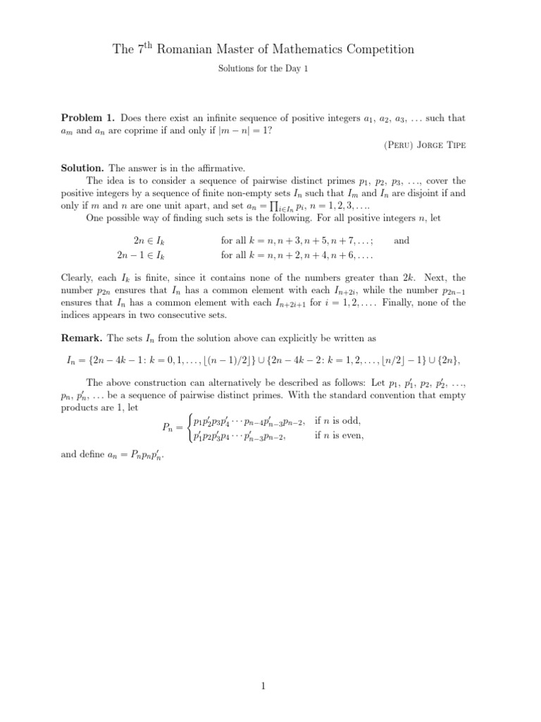 Romanian Math Competition 7th Solutions | PDF | Triangle | Elementary ...