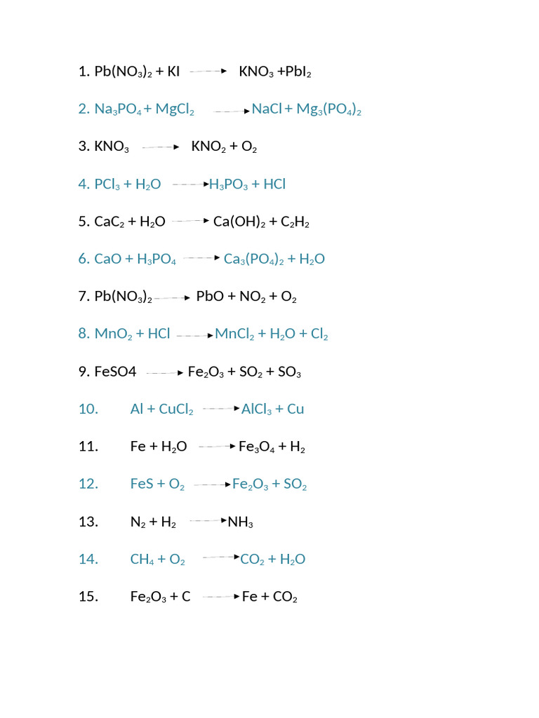 Revision 1 (Balancing Equation) | PDF