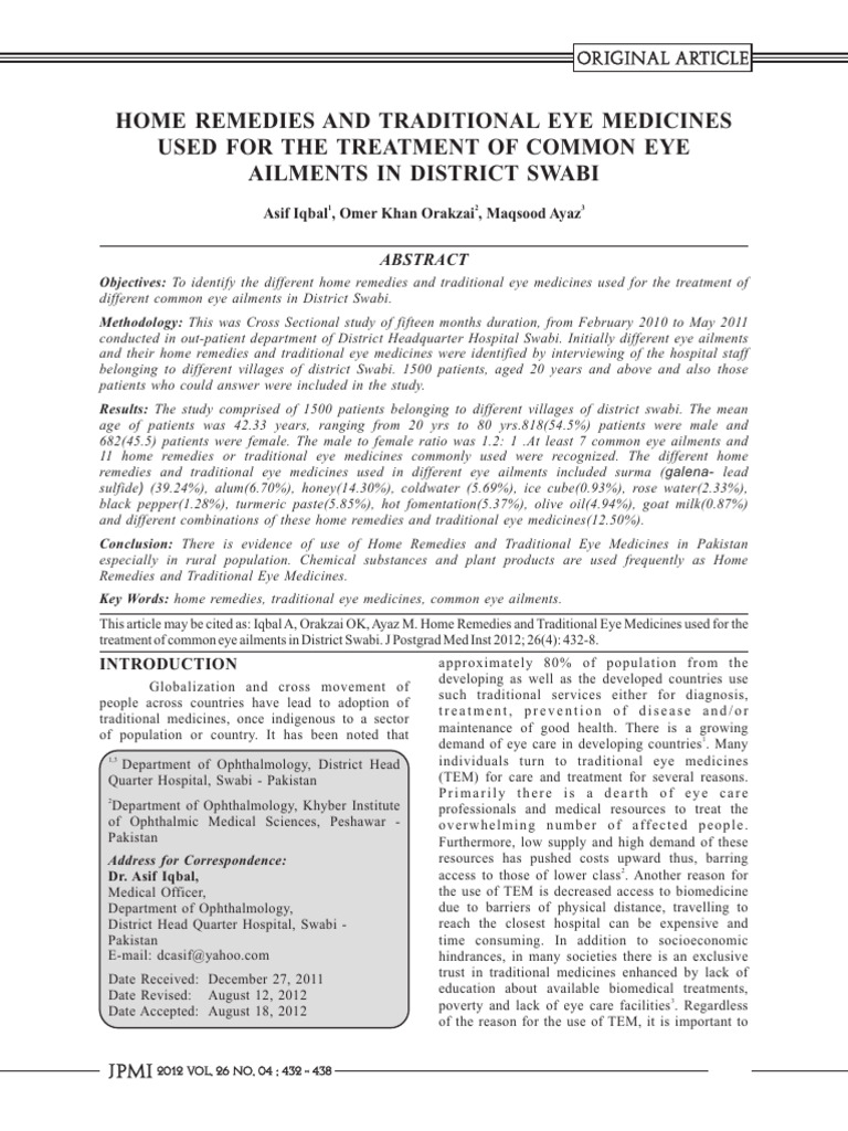 Traditional Eye Medicines in Swabi | PDF | Traditional Medicine ...