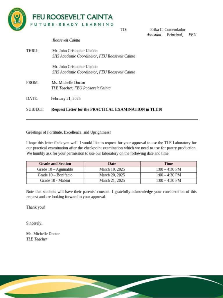 TLE10 Practical Exam Dates 3rd Quarter | PDF