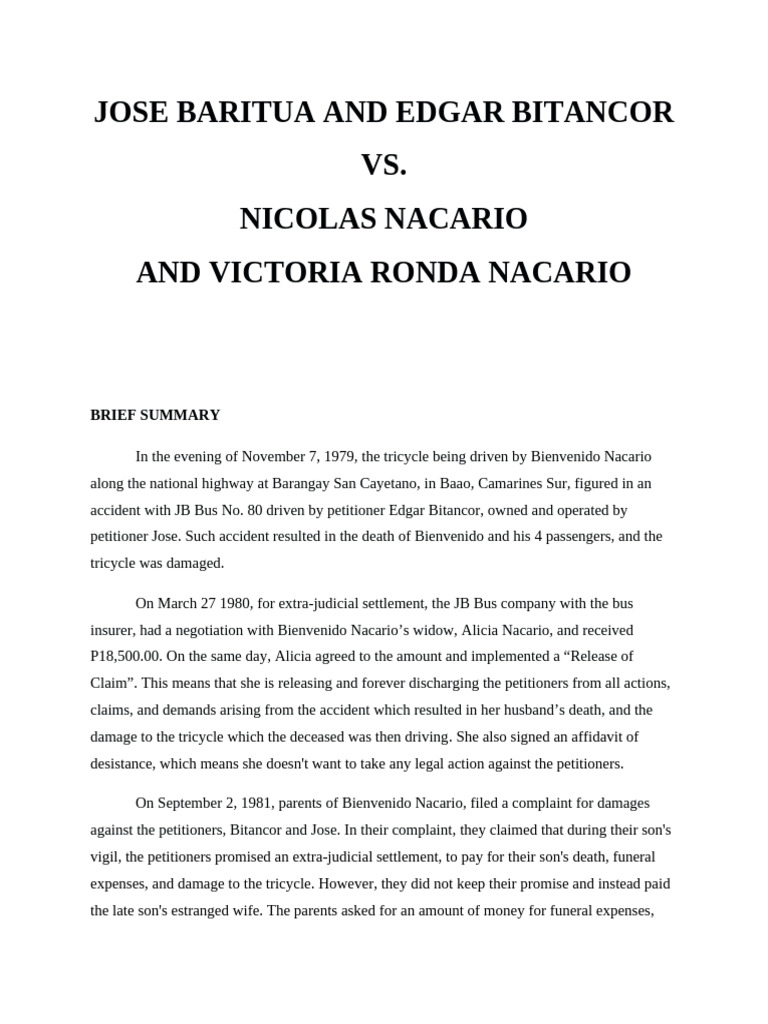 Jose Baritua and Edgar Bitancor | PDF | Complaint