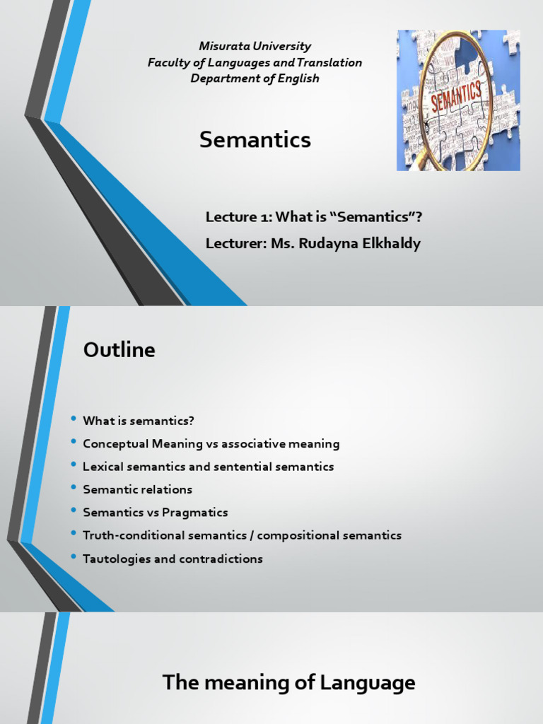 Lecture 1 What Is Semantics - PPTX 2 | PDF | Semantics | Word