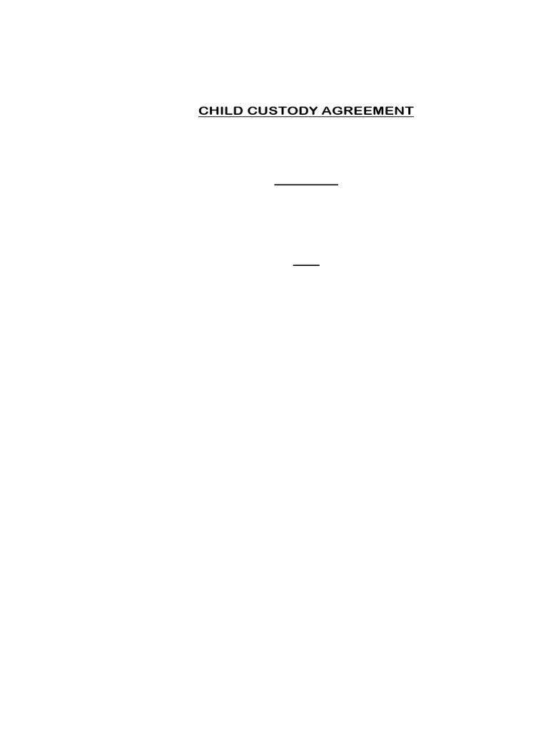 Sample Child Custody Agreement | PDF | Child Custody | Family