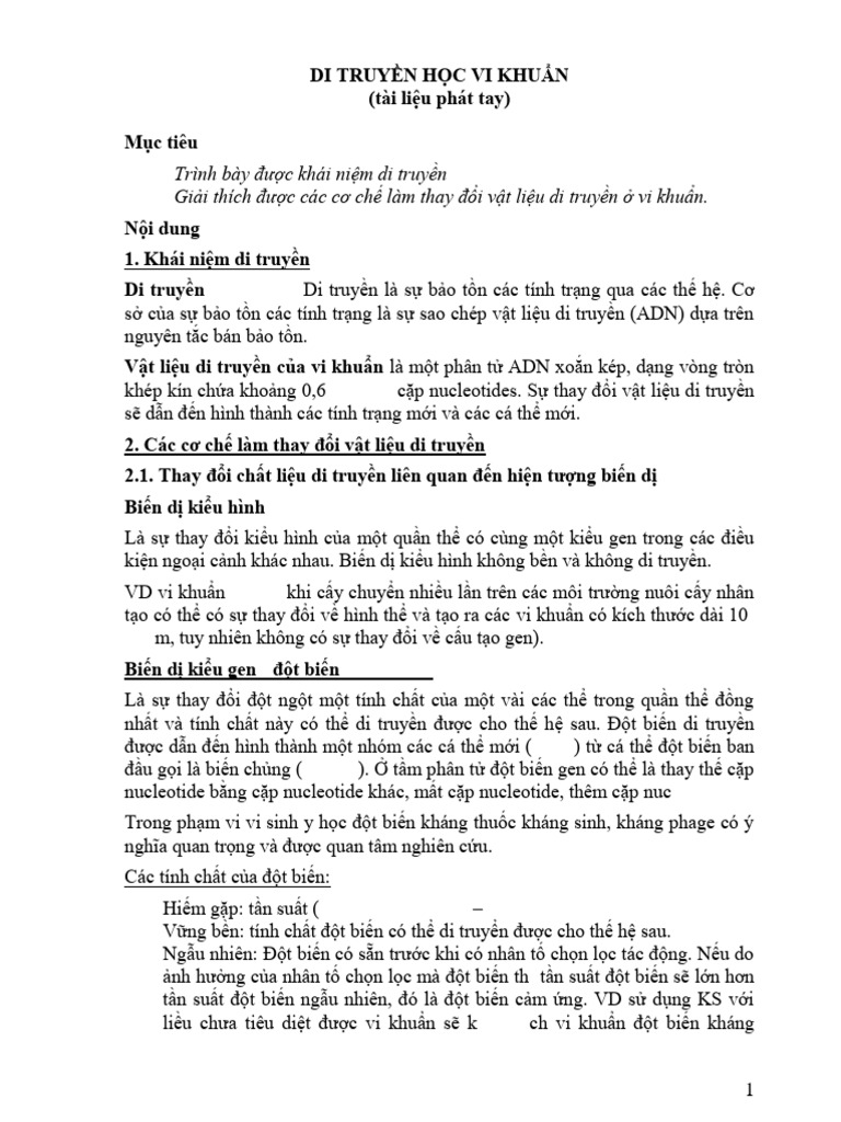 Di Truyen Hoc VI Khuan (Tài Liệu Phát Tay) | PDF