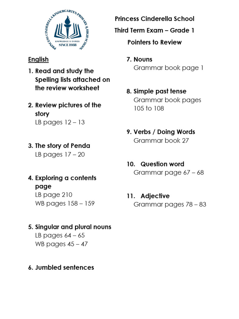POINTERS Gr. 1 3rd Term Exam | PDF | Linguistic Typology | Syntax