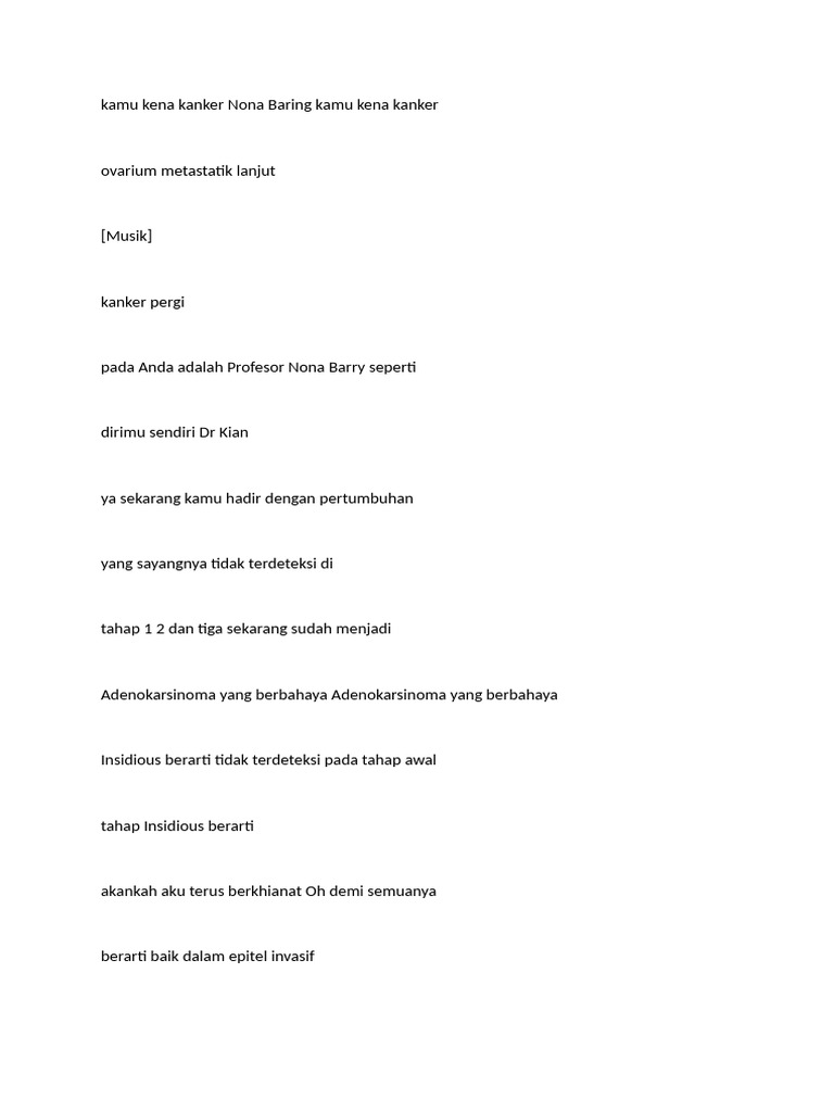 You Have Cancer Miss Baring You Have | PDF
