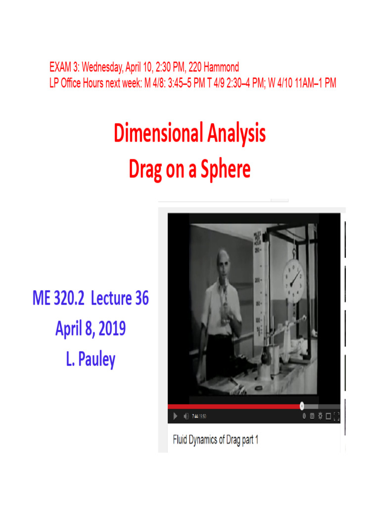 Dimensional Analysis of Sphere Drag | PDF