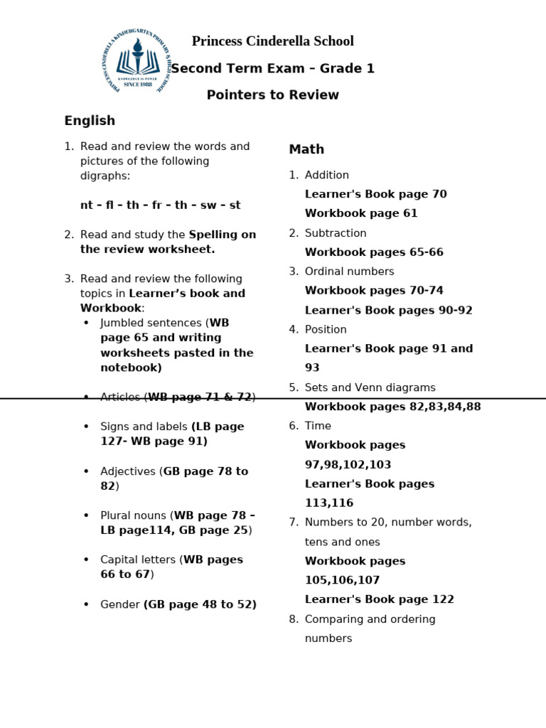 Gr. 1 Pointers to Review | PDF | Grammar | Linguistics
