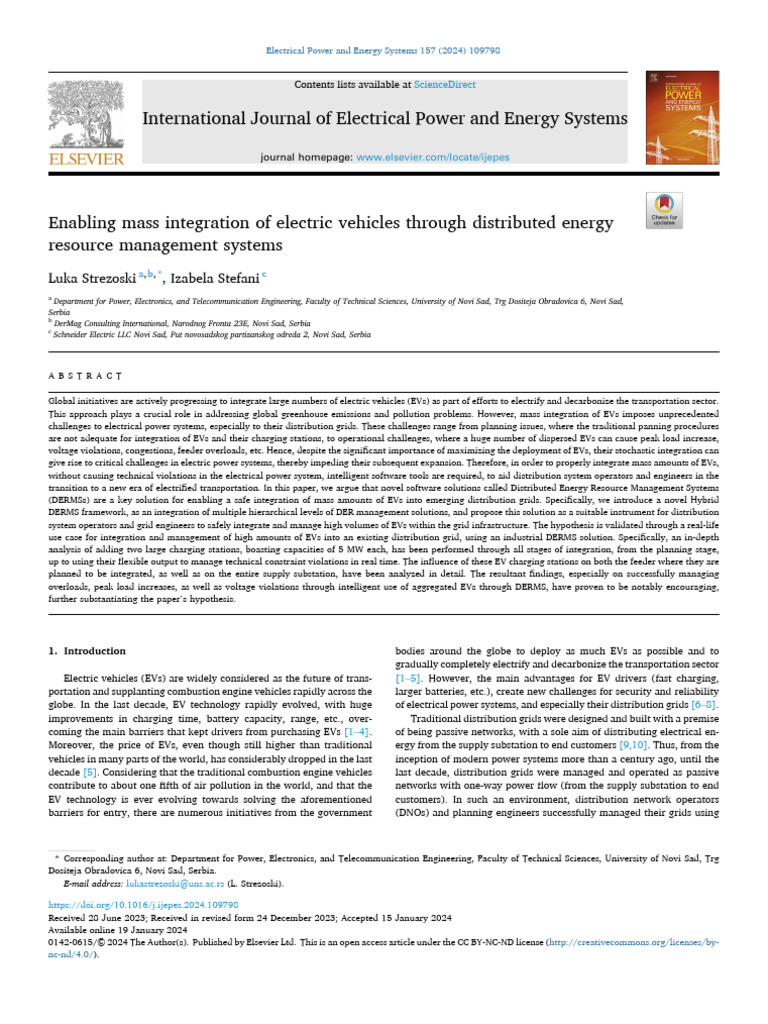 Enabling Mass Integration of Electric Vehicles Through Distributed ...