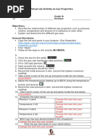 Gas Properties Virtual Lab Answer Key | PDF | Gases | Temperature