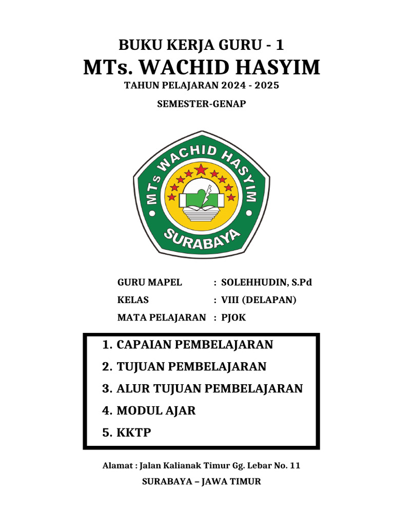 Cover Buku Kerja Guru | PDF