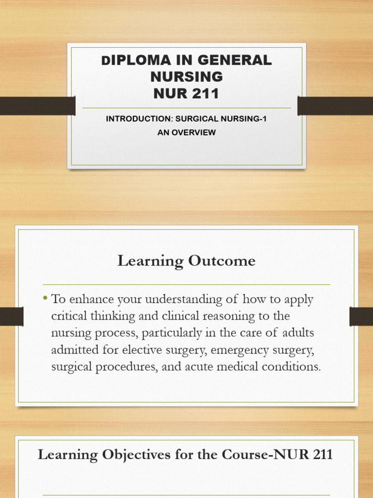 Lect - 1 Introduction & Course Overview | PDF | Surgery | Nursing
