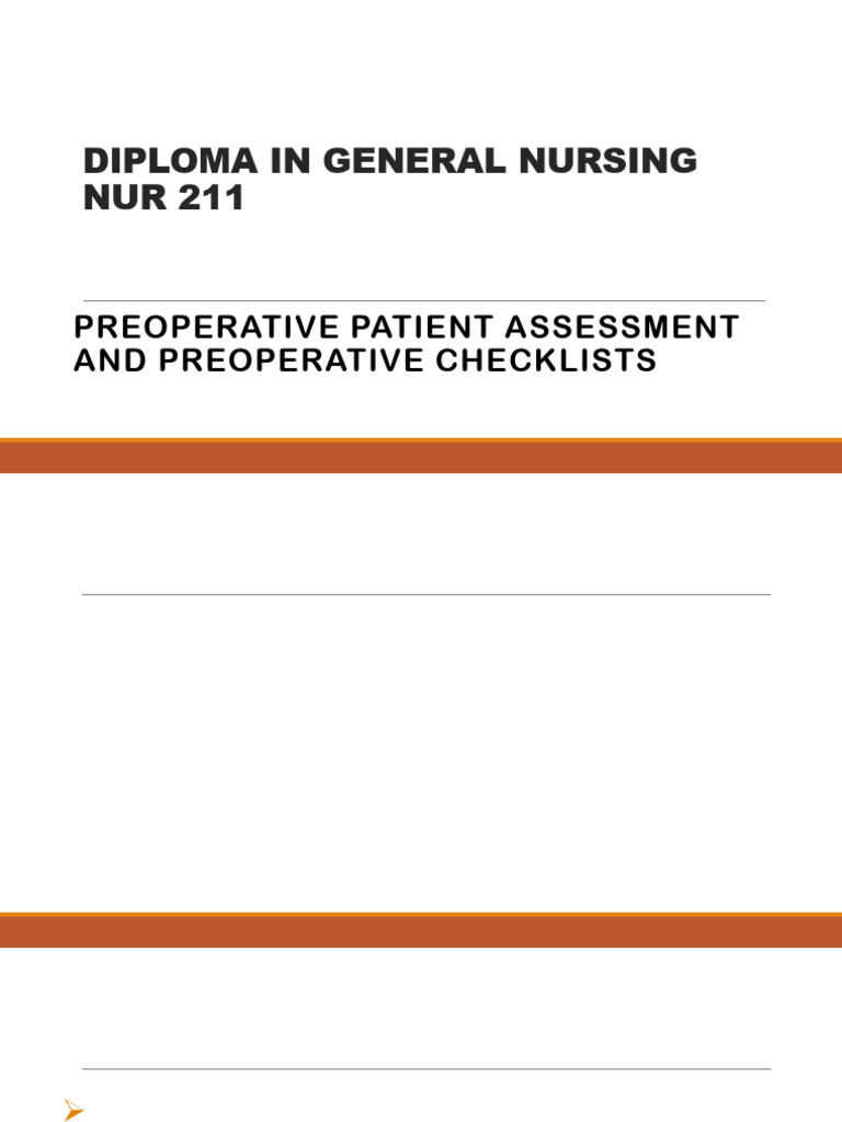 Lect - 3 Preoperative Patient Assessment and Preoperative Checklists ...