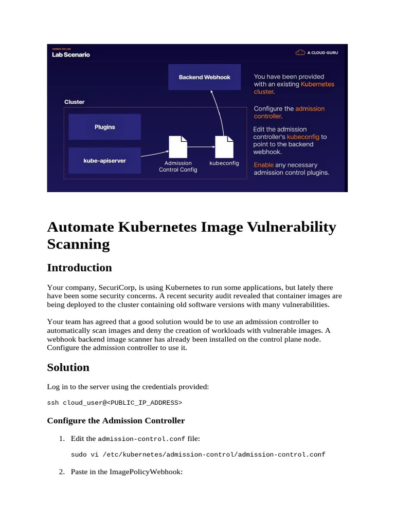 Automate Kubernetes Image Vulnerability Scanning Pdf Computer Networking Information