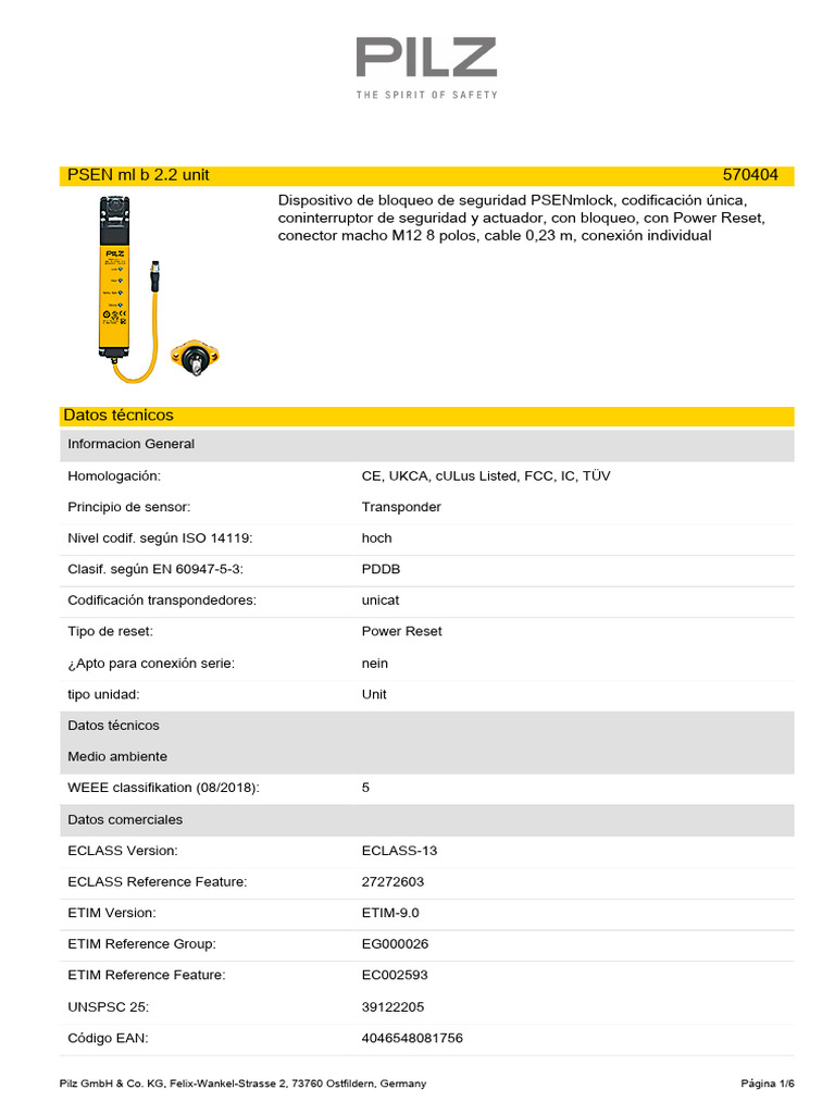 PSEN ML B 2.2 Unit 570404 | PDF