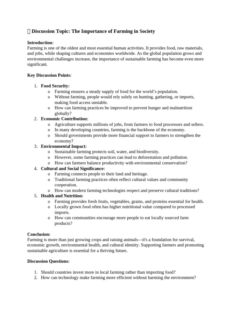 Importance of Sustainable Farming Today | PDF