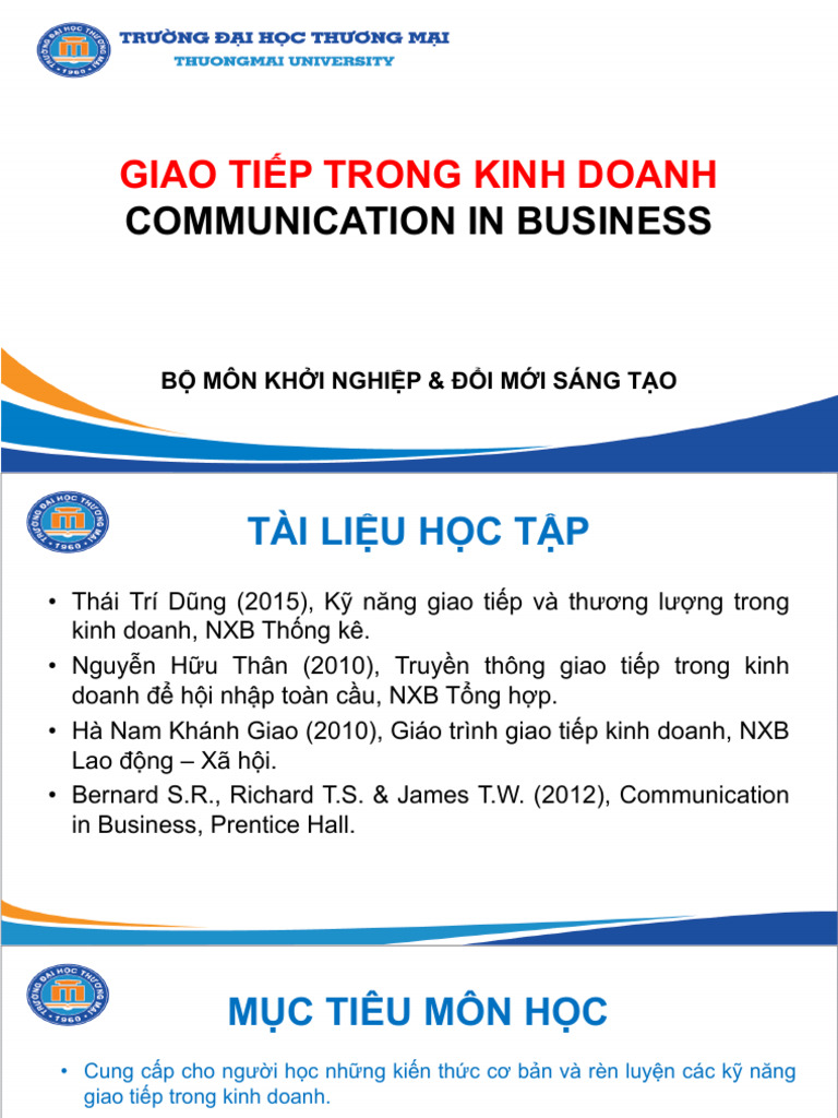Slide Giao tiếp trong kinh doanh | PDF
