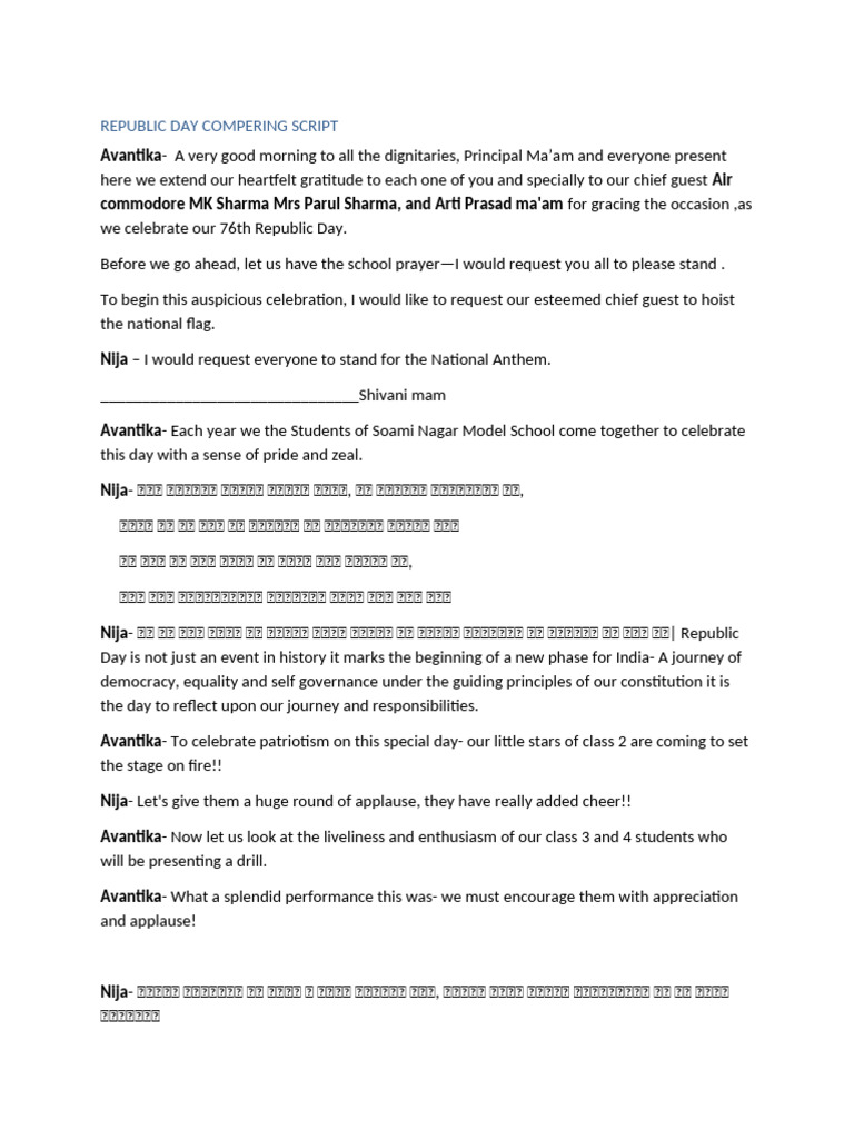 Final Republic DAY COMPERING SCRIPT | PDF