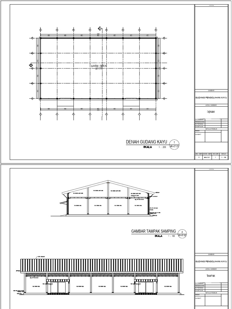 Desain Gudang Pengolahan Kayu | PDF