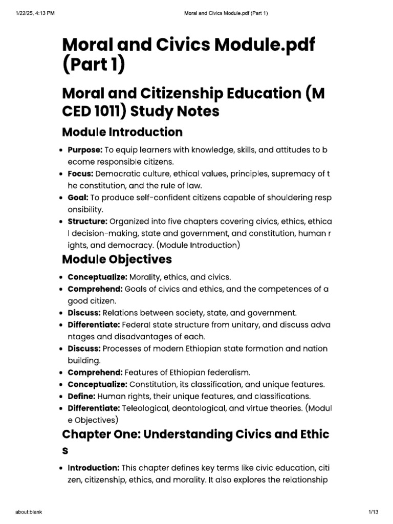 Civic Note Part 1 | PDF