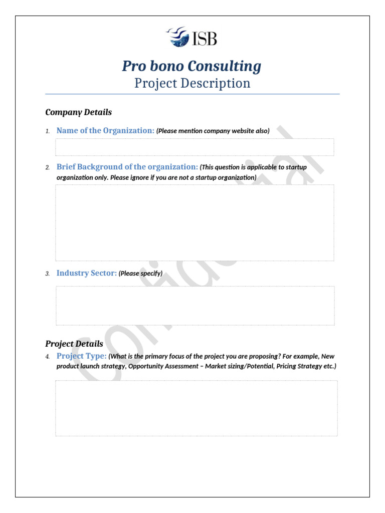 Pro Bono 2019-20 - Project Description Form | PDF | New Product ...