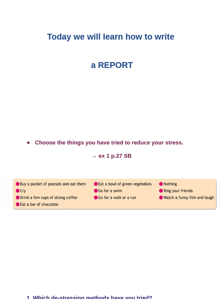 Writing A Report Unit 3 | PDF