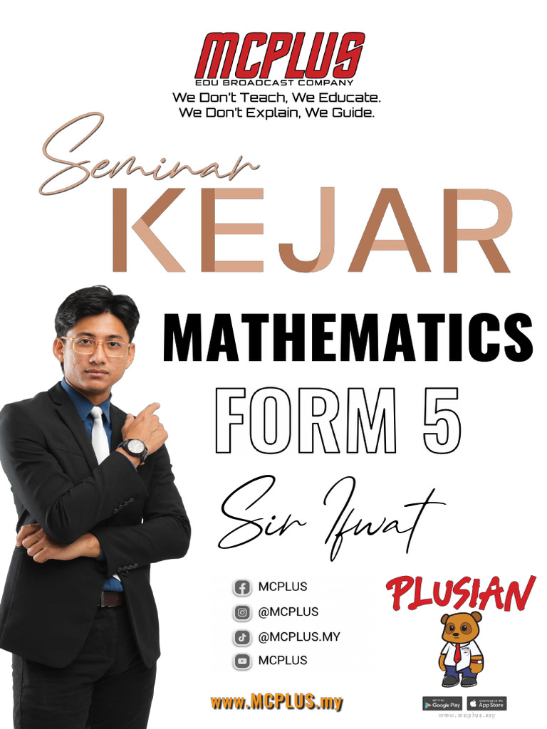 Seminar Kejar Form 5 Maths Sir Ifwat 07.08.2024 | PDF