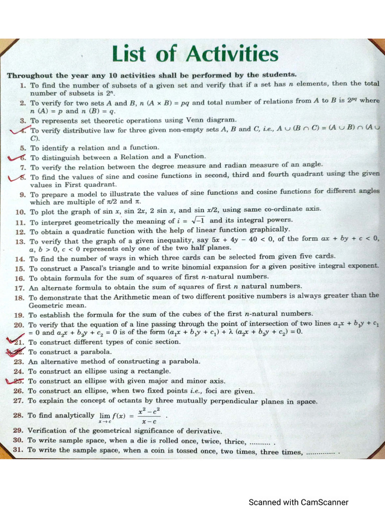 Class 11 List of Practical | PDF