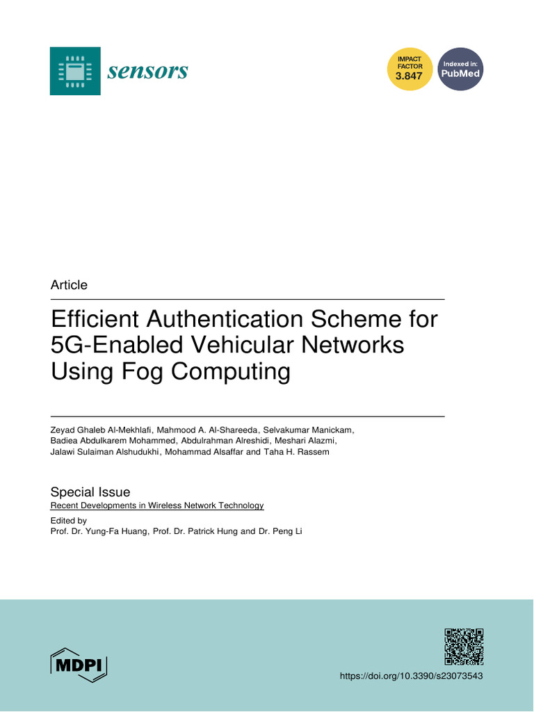 Efficient Authentication Scheme for 5G-Enabled Vehicular Networks Using Fog Computing | PDF ...