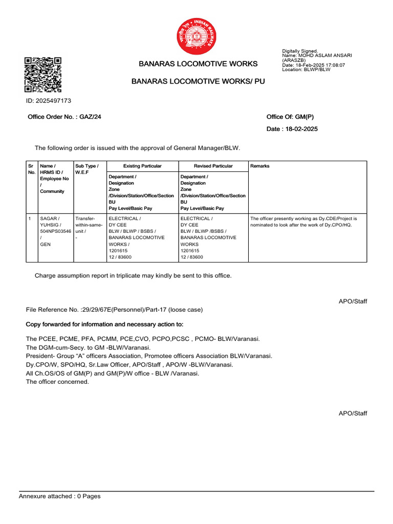 Dy - CPO HQ Looking After Order | PDF | Railway Companies | Rail Transport