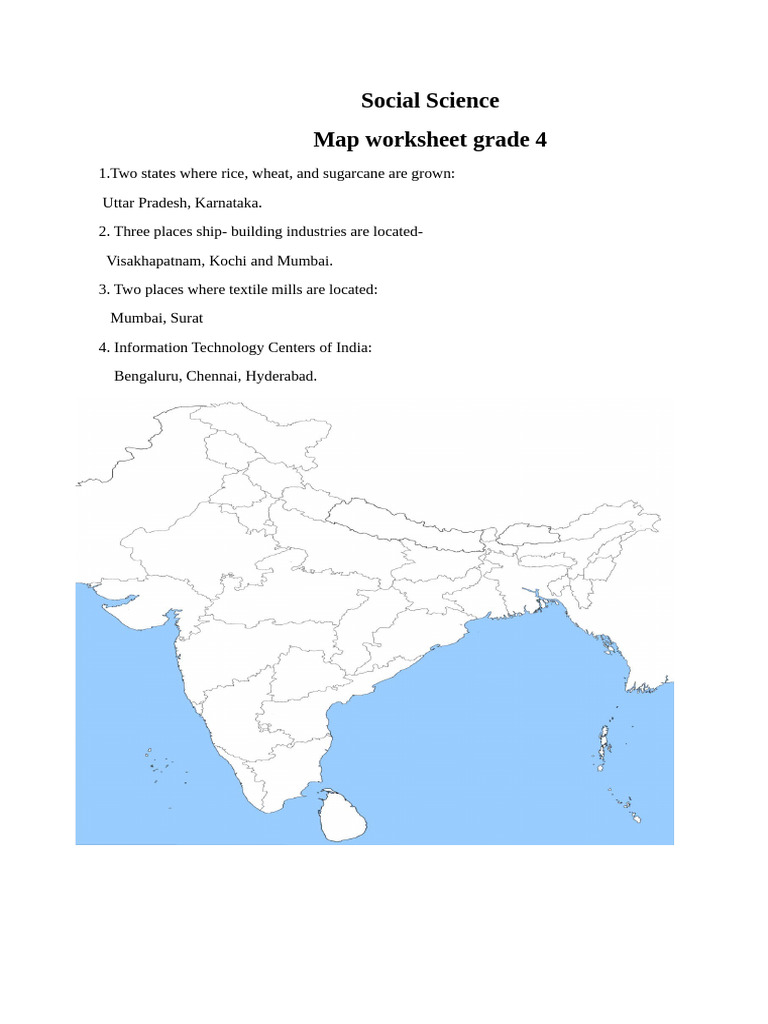 Map Work GR 4 Annual Exam 1 Revision Blank | PDF