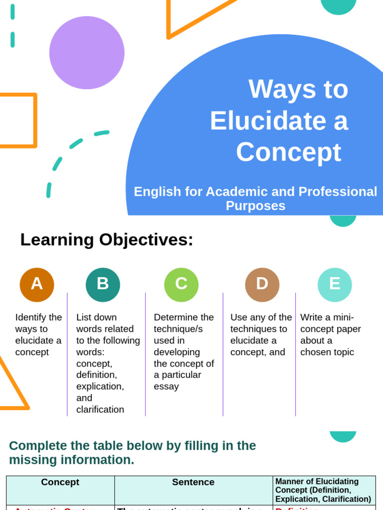 10 Ways To Elucidate A Concept | PDF | Definition | Concept