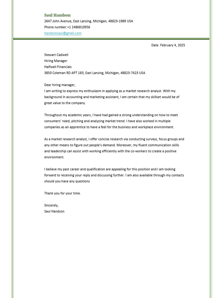 Toan Bui IE24SP Cover Letter | PDF